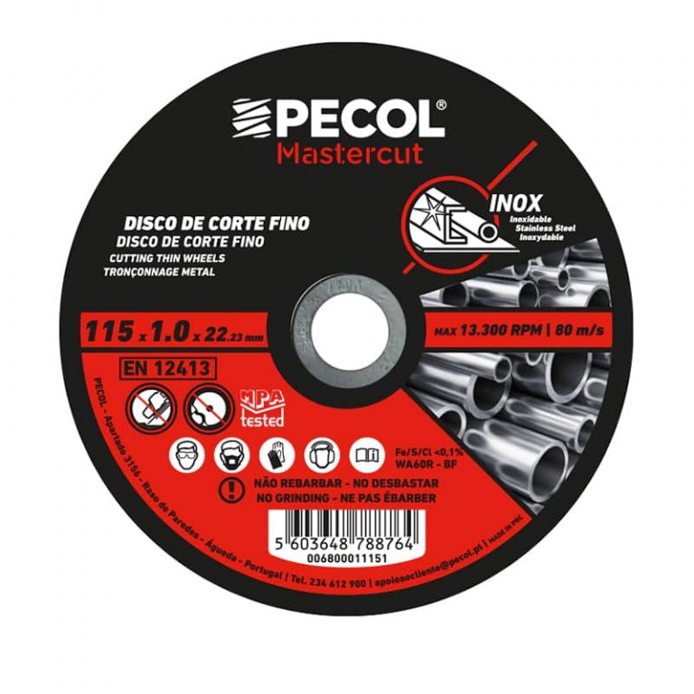 Disco Corte Inox (115×1.0×22.23mm) EN 12413 – Mundimat